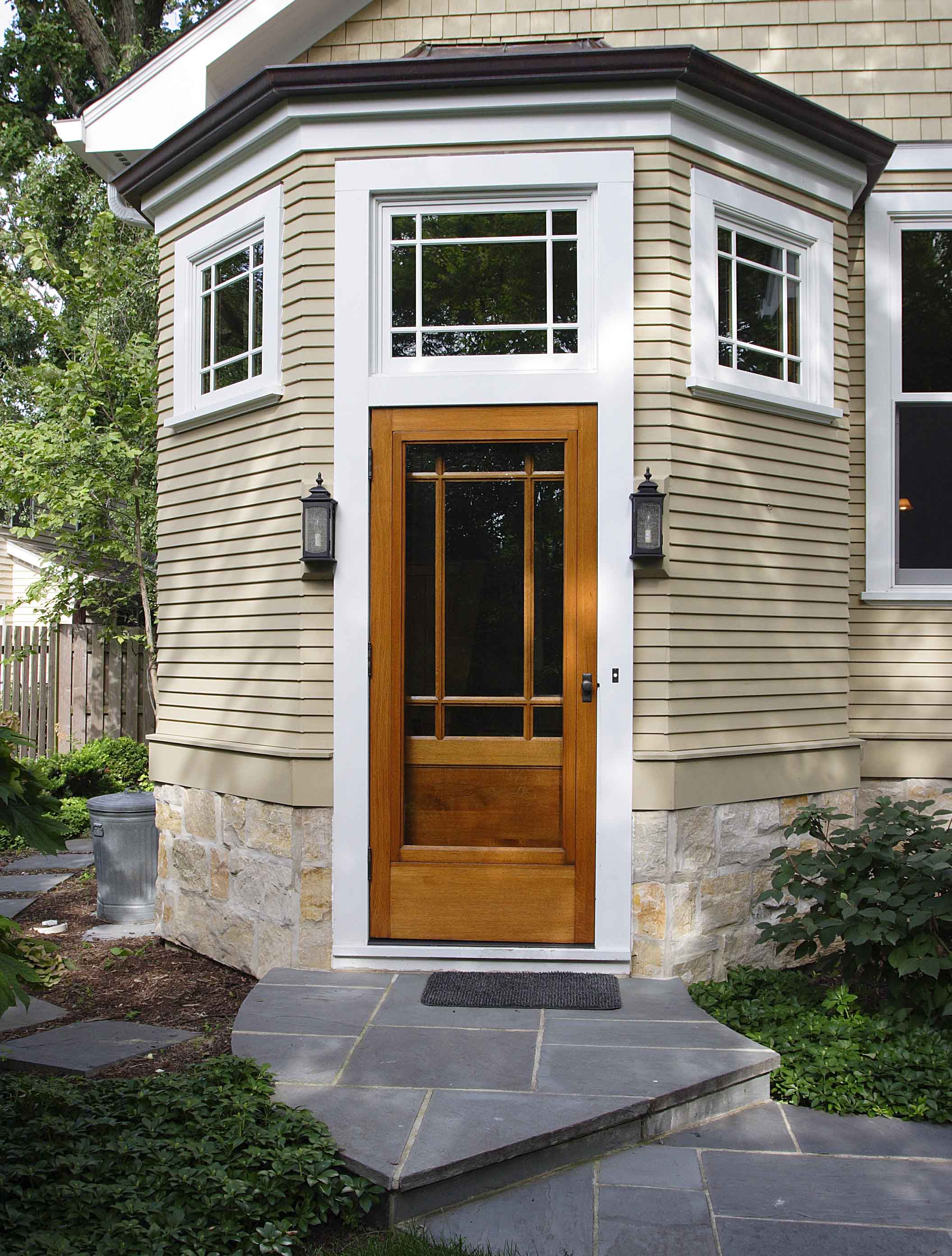 Prairie style exterior door