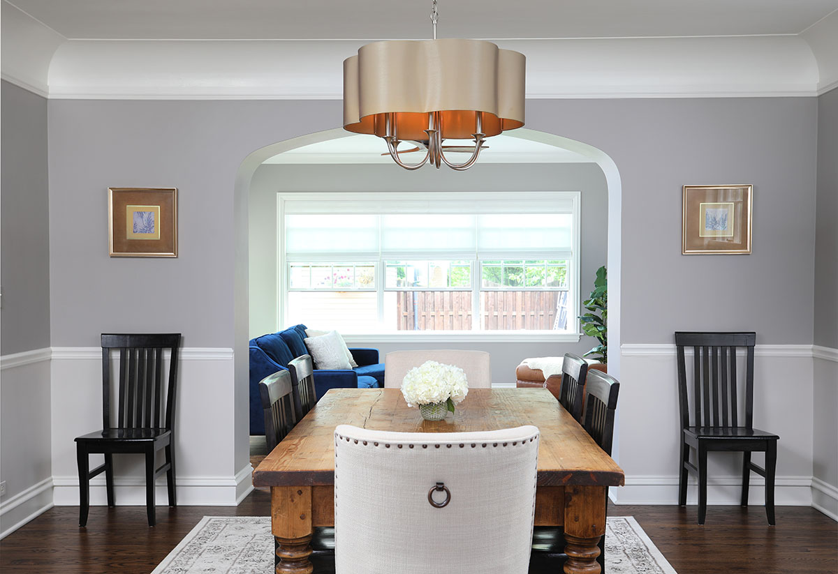 Archway connecting the dining room with new addition